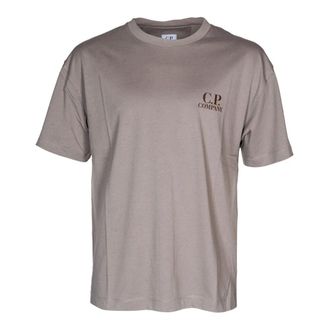 C.P. Company C.p. Company, Homme, Tops, Beige, Taille: XL T-Shirt Logo Manches Courtes 30/1 Jersey