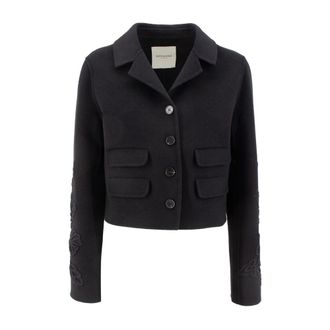 Ermanno Scervino Blumig Bestickte Knopfjacke - - Jackets - Damen - Schwarzk - L