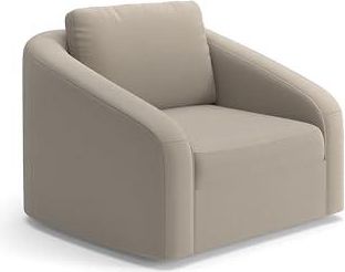 Cavadore Cavadore Sessel Jawa / Bodennaher Polstersessel fürs Wohnzimmer, passend zur Garnitur Jawa / 116 x 88 x 104 / Flachgewebe, Beige