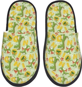 Generic Accueil Pantoufles Dinosaures De Dessin Anim&eacute; Cozy Pantoufles DHiver Unisexe Chaussons Pour Spa Int&eacute;rieur Chambre L