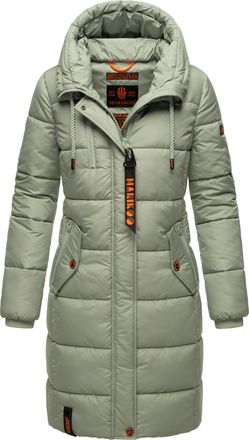 Marikoo Damen Winterjacke - Lange Steppjacke mit Kapuze & vielen Taschen