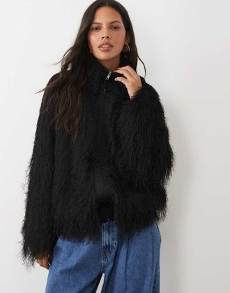 Asos bomber duveteux noir