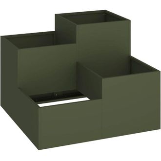 vidaXL Vidaxl - Cache-pot de jardin Vert olive 100 x 100 x 60 cm Acier