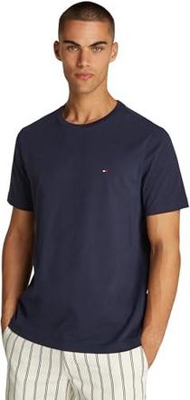 Tommy Hilfiger T-Shirt Manches Courtes Homme Essential Regular Fit Col Ras-du-Cou, Bleu (Desert Sky), L