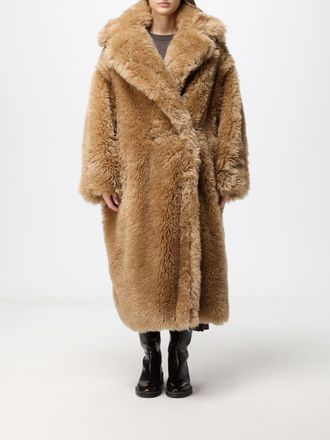 Meimeij Long manteau oversize crois&eacute; en fausse fourrure