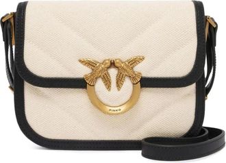 Pinko Pinko, Femme, Sacs, Beige, Taille: ONE Size Love Birds Quilted Crossbody Bag