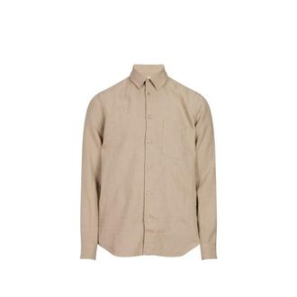 Sams&oslash;e & Sams&oslash;e Chemise unie droite &agrave; manches longues en lin