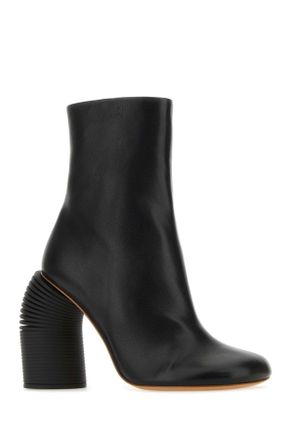 Off-white Womens Black Leather Spring Ankle Boots Blkblk Stivali