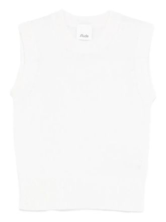 Allude sleeveless knitted top - Wei&szlig;