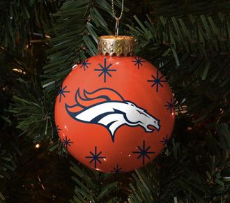 Foco NFL Denver Broncos Baumschmuck Glass Ball Glas Kugel Anhänger Ornament Weihnachtsbaum