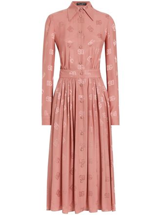 Dolce & Gabbana robe mi-longue DNA à motif monogrammé - Rose