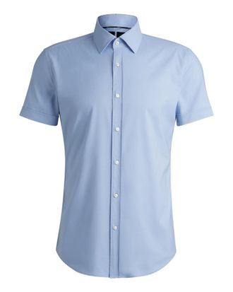 HUGO BOSS Performance Stretch-Kurzarmhemd, Slim Fit in