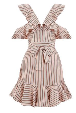 Zimmermann Orange Striped Silk Blend Mini Dress Size S