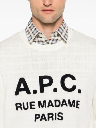 A.P.C. Virgin Wool Logo-Embroidered Sweater