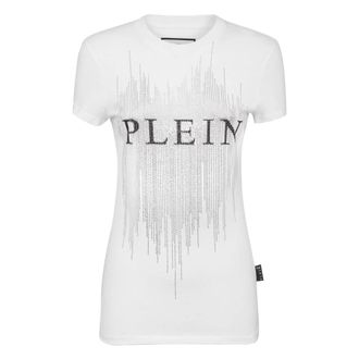 Philipp Plein Femme, Tops, Blanc, Taille: 38 FR T-Shirt Col Rond