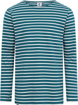 Hanseheld Streifenshirt Herren Petrol-Natur Langarm Blau Gr&uuml;n GOTS Organic XL | M&auml;nner Ringelshirt | Streifen | Bretonisches Hemd | Matrosenshirt | Gestreift | 