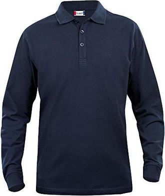 Clique Classic Long Sleeve Polo, Bleu (Bleu Marine foncé), XXXXL Homme