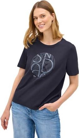 Cecil 3227838 T-Shirt avec Illustration, Urban Dark Blue, L Femmes