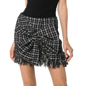 Faith Connexion Tweed Bow Applique Mini Skirt Size XS