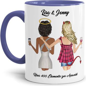 Tassendruck Personalisierbare Tasse - Beste Freundinnen - zum selbst Gestalten mit Spruch und Wunschnamen als anpassbares Geschenk für die Beste Freundin - Innen 