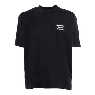 Dr&ocirc;le de Monsieur T-Shirt mit Gro&szlig;buchstaben-Slogan - - Tops - Herren - Schwarzk - M