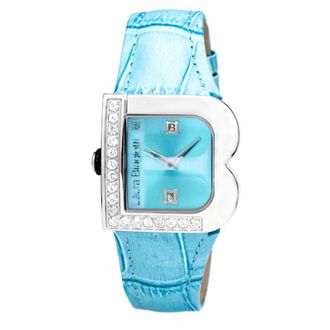 Laura Biagiotti Femme, Accessoires, Gris, Taille: ONE Size Montre femme en acier inoxydable avec bracelet en cuir