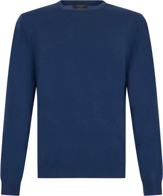 Slowear Slowear - Pull col rond en laine Flexwool - Homme - Pulls - Bleu - Taille: M