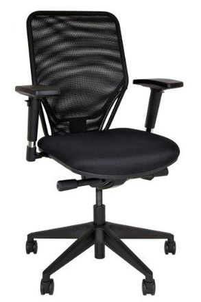 Bisley Bürodrehstuhl Optime, Netzbezug, Kunststofffußkreuz, Metall, 733 Schwarz, 66 x 66 x 44 cm