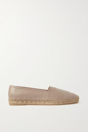 Saint Laurent Espadrilles Aus Leder Mit Logoprägung - Neutral