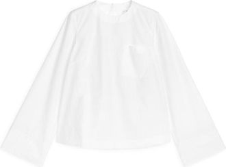 Arket Baumwollbluse -Wei&szlig;