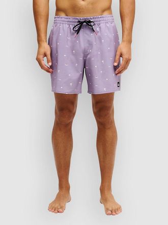Quiksilver Stretch Printed Volley 16 Boardshorts purple ash beach daze