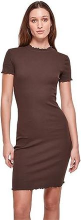 Urban Classics Ladies Rib Tee Dress, Robe pour Femme, Disponible dans de Nombreuses Couleurs, Tailles XS &agrave; 5XL, Marron, M