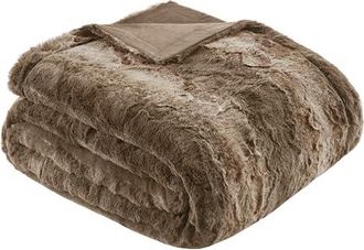 Madison Park Zuri Bettüberwurf/Decke, Polyester, Hellbraun, 60x70