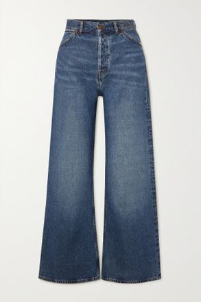 Chlo&eacute; Jean Large Taille Mi-haute Raccourci Stromboli - Bleu