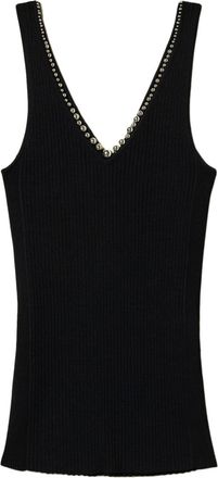 Twin-Set Top mit Perlen - Schwarz