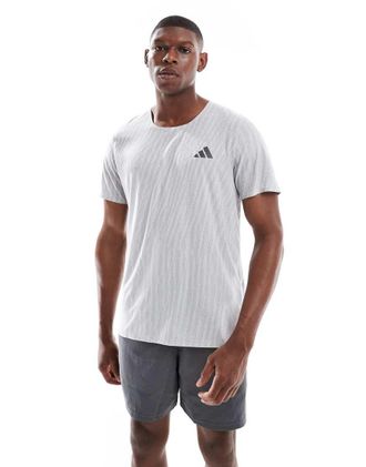 adidas adidas - Adi365 Climacool+ - T-shirt de course - Argent&eacute; et blanc