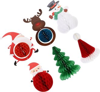 Valiclud 6st&uuml;cke Weihnachtswabenkugel Anh&auml;nger Aus Papier F&uuml;r Weihnachtsbaumdekoration H&auml;ngende Weihnachtsdeko Wabenornament F&uuml;r Weihnachten Artikel