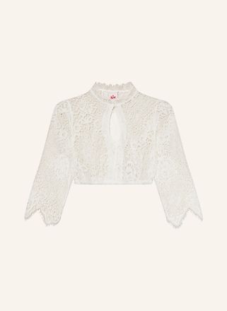 Spieth & Wensky Dirndlbluse Pl&auml;tzchen Aus Spitze Mit 3/4-Arm weiss