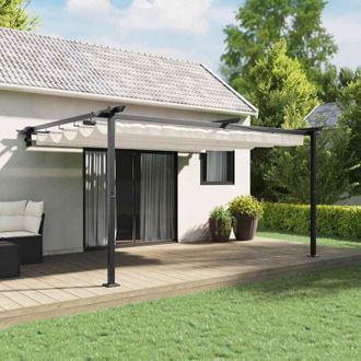 vidaXL Vidaxl - Gazebo mural Cr&egrave;me Acier