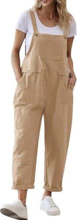 Generic Salopette &agrave; bretelles pour femme - Grande salopette pour femme - Coupe ample - Short d&eacute;t&eacute; long - Jambe large - Combinaison d&eacute;t&eacute; &agrave; jambe droite - Combi