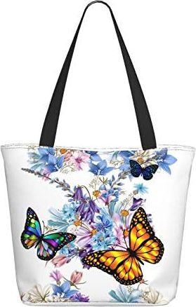 AOOEDM Sac &agrave; provisions pour femme &agrave; fleurs et papillons 33 x 27,9 x 17,8 cm. Le cadeau parfait pour la Saint-Valentin. Cest de la Saint-Valentin pour maman,