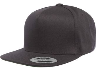 Yupoong Unisex Adult Classics 5-Panel Cotton Twill Snapback Cap Hat, Dark Grey, One Size US