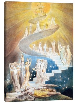 Posterlounge Jakobsleiter Leinwandbild von William Blake 30 x 40 cm Gelb Wandbilder Wanddeko