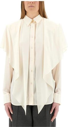 Stella McCartney Femme, Blouses et Chemises, Beige, Taille: 36 FR Chemise &Eacute;l&eacute;gante &agrave; Cape