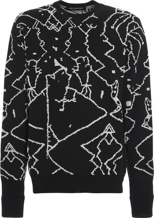 Neil Barrett Rundhalspullover - Schwarz