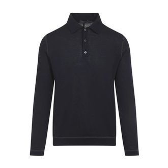 Prada Bleu Polo Pullover - - Tops - Herren - Blau - M