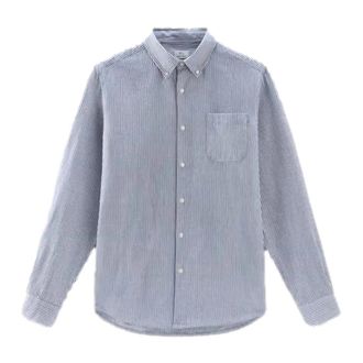 Woolrich Gestreiftes Button-Down-Hemd - - Shirts - Herren - Blau - XL