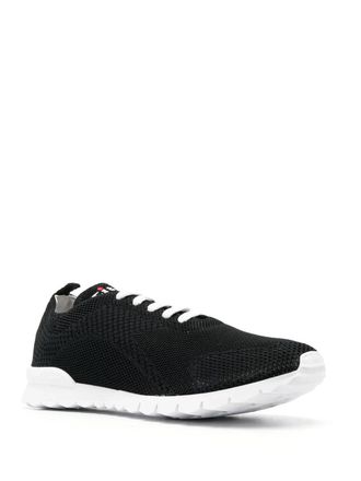 Kiton Mens Logo-Embroidered Low-Top Sneakers Black Aw26 M