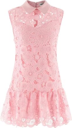 Self Portrait Femme, Robes, Rose, Taille: 30 FR Mini-robe &agrave; col en dentelle