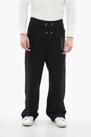 Balmain Wide-Leg Joggers with Logo size L